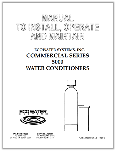 2001 - 5000 Series 1" Dual Disc/2" Superflow Valve – EcoWater Systems