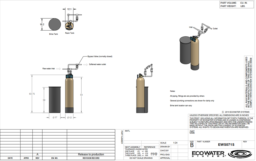 EWS071S - Installation Drawing – EcoWater Systems