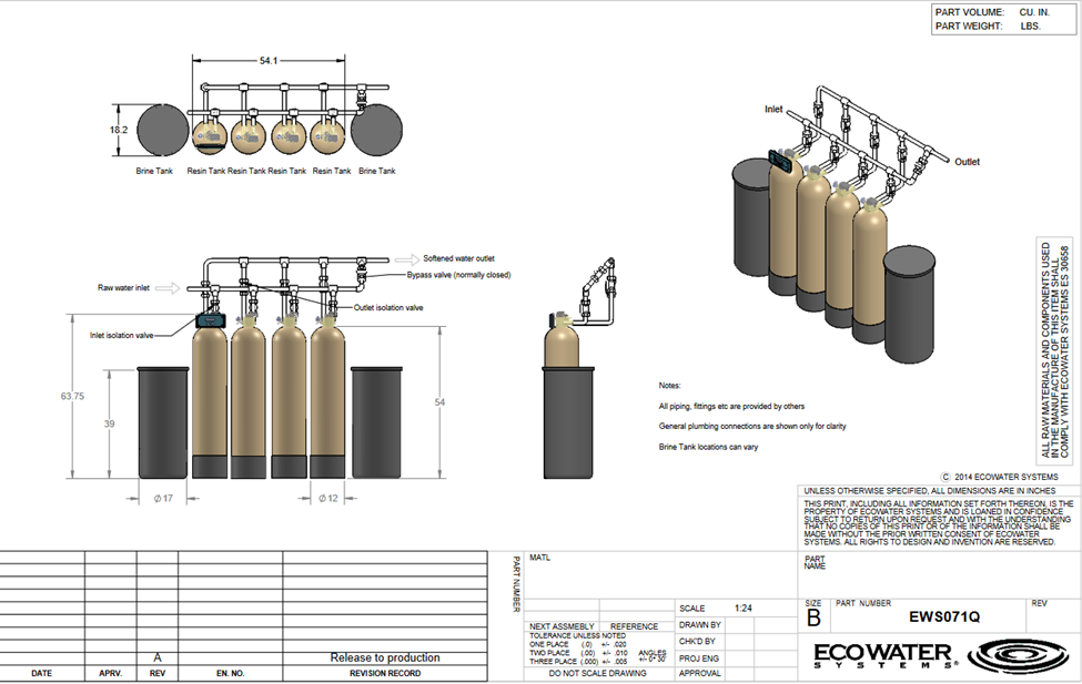 EWS071Q - Installation Drawing – EcoWater Systems