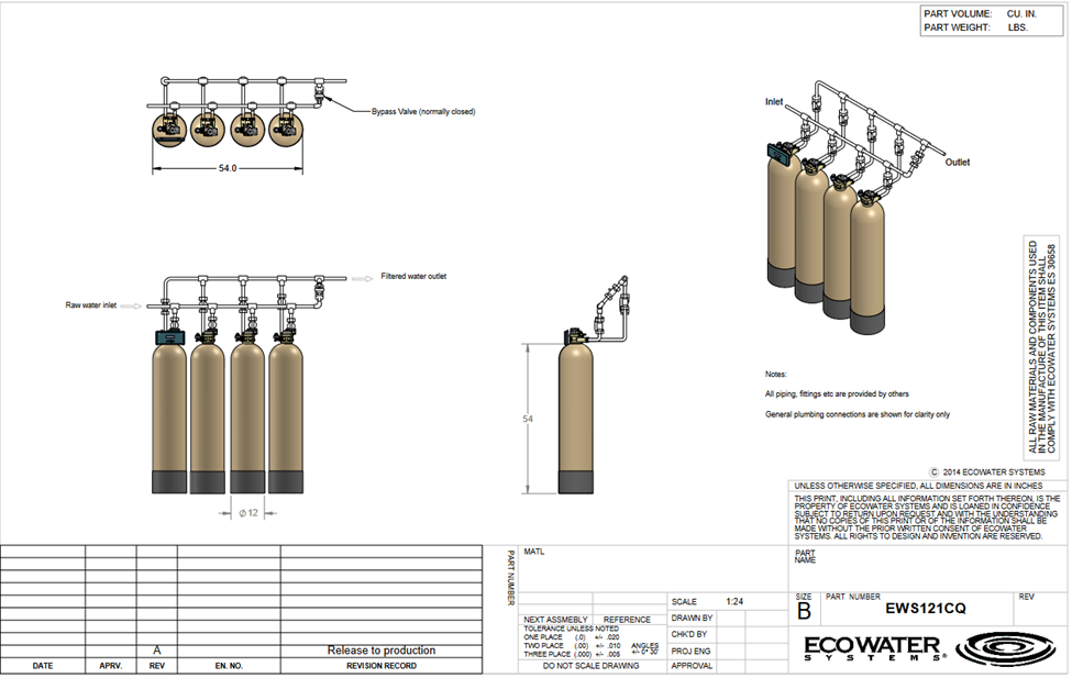 EWS121CQ - Installation Drawing – EcoWater Systems