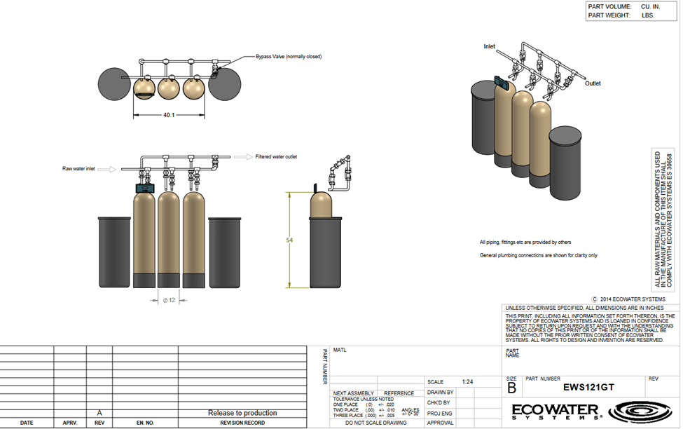 EWS121GT - Installation Drawing – EcoWater Systems