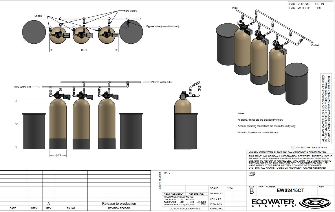 EWS2415CT - Installation Drawing – EcoWater Systems