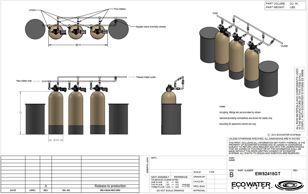 EWS2415GT - Installation Drawing – EcoWater Systems