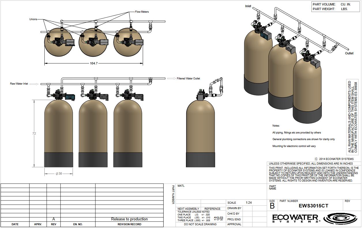 EWS3015CT - Installation Drawing – EcoWater Systems