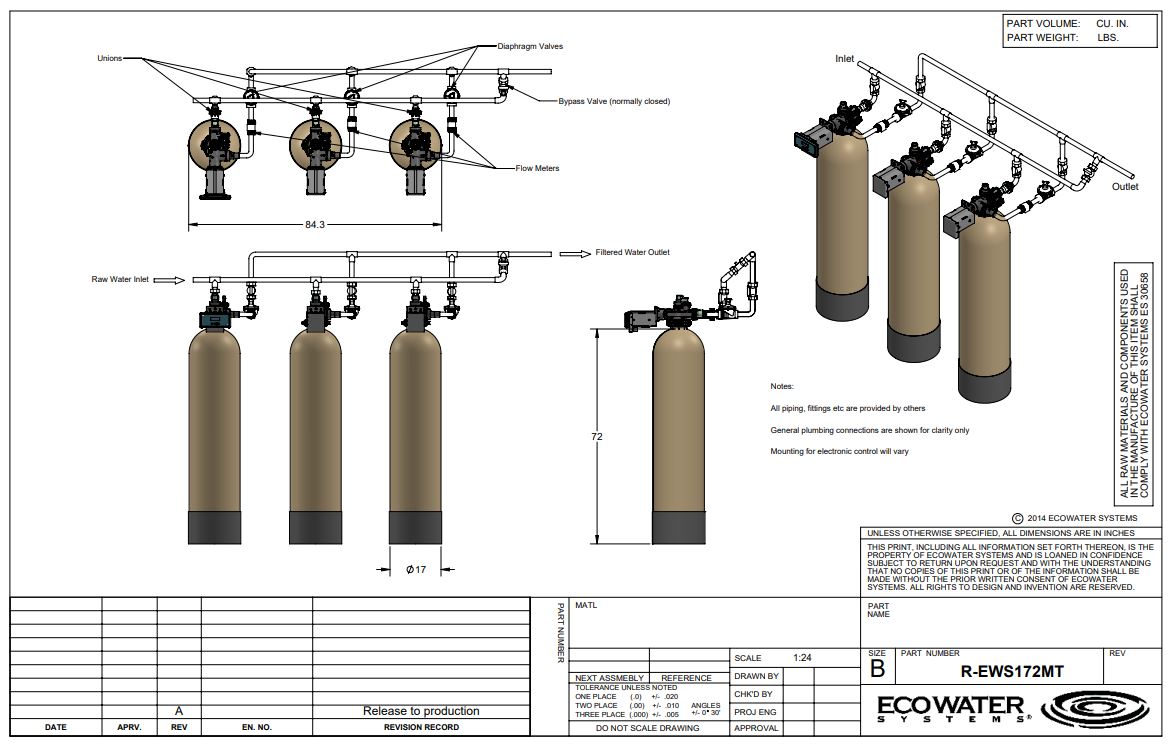EWS172MT - Installation Drawing – EcoWater Systems
