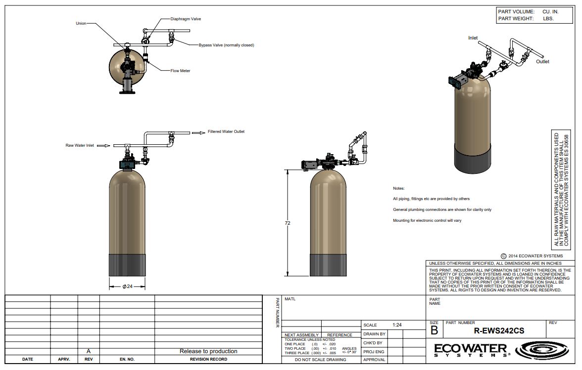 EWS242CS - Installation Drawing – EcoWater Systems