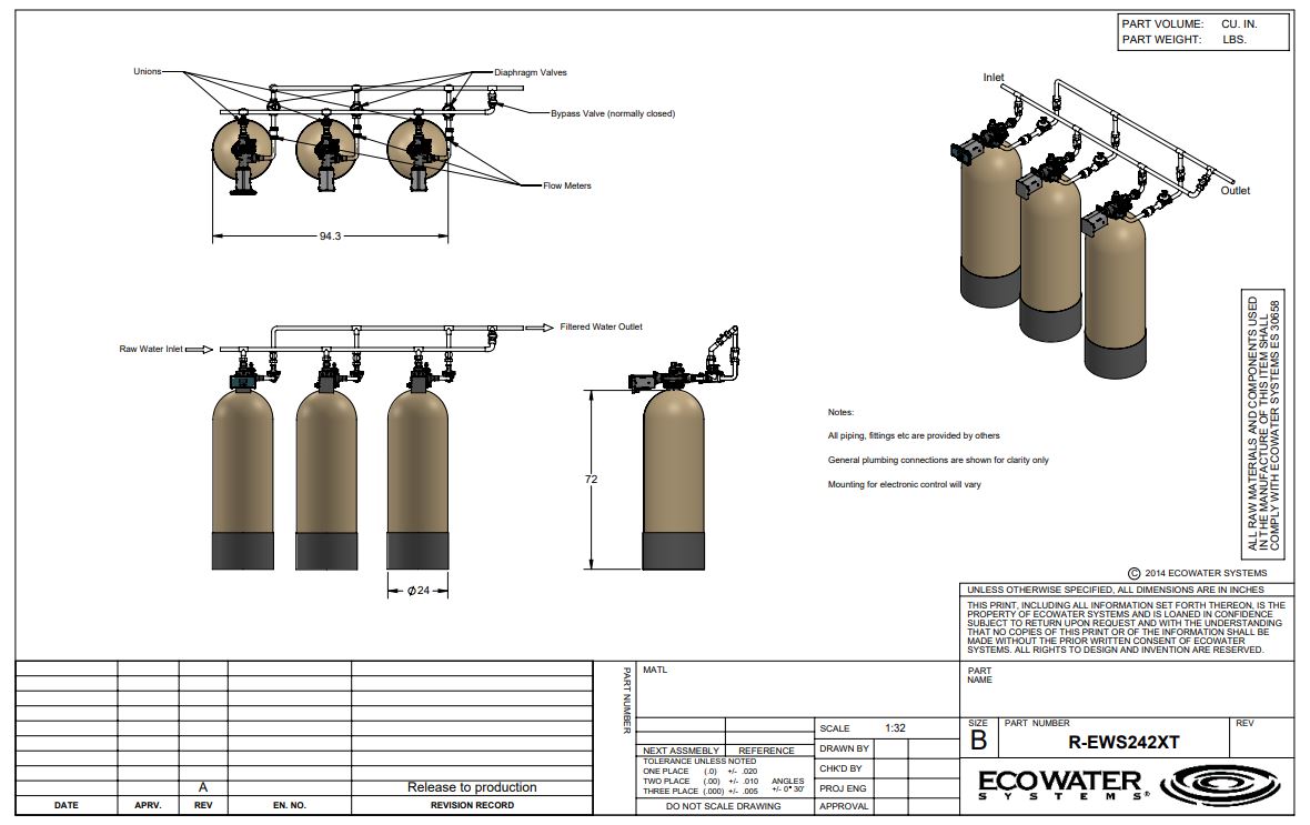 EWS242XT - Installation Drawing – EcoWater Systems