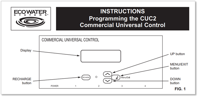 Programming the CUC2 Universal Control – EcoWater Systems